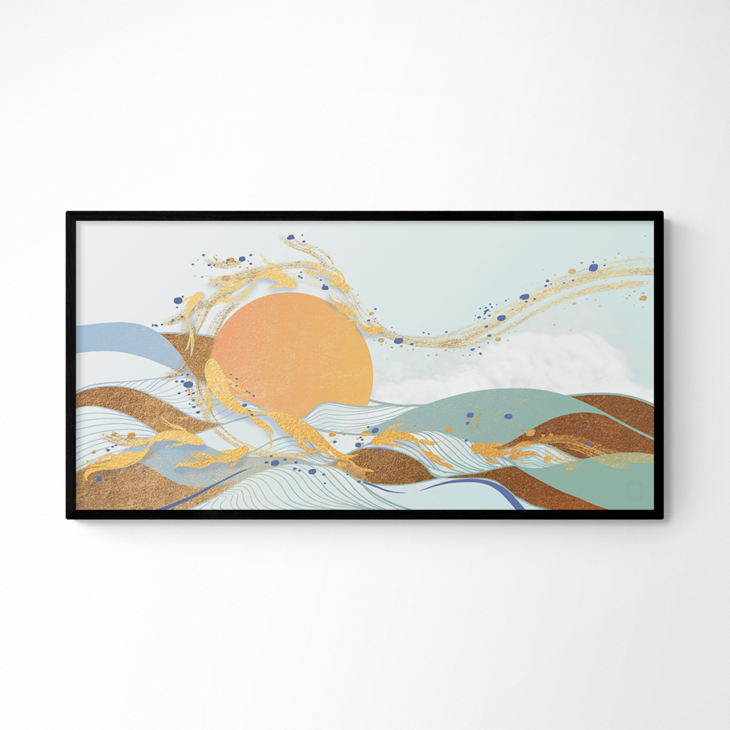 Dancing koi in pastel - DoseArt