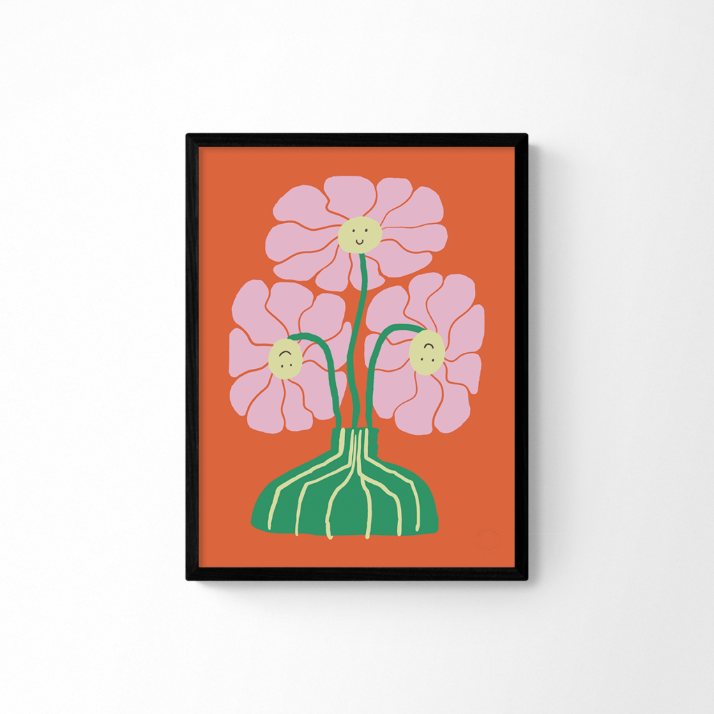 Pink in a green vase - DoseArt